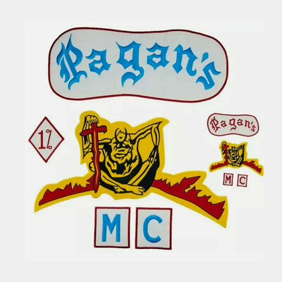 Patches Pagans Motorcycle iron on Biker Rider Vest MC Embroidered Back ...