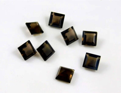 2mm Square Calibrated Size Natural Smoky Quartz Faceted Loose Gemstone ...