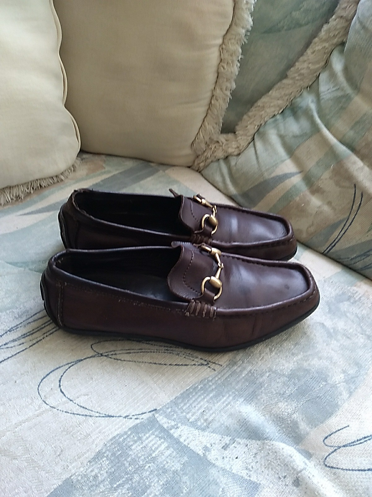 Gucci 117708 Horsebit Driver Loafers Brown Men's Size… - Gem