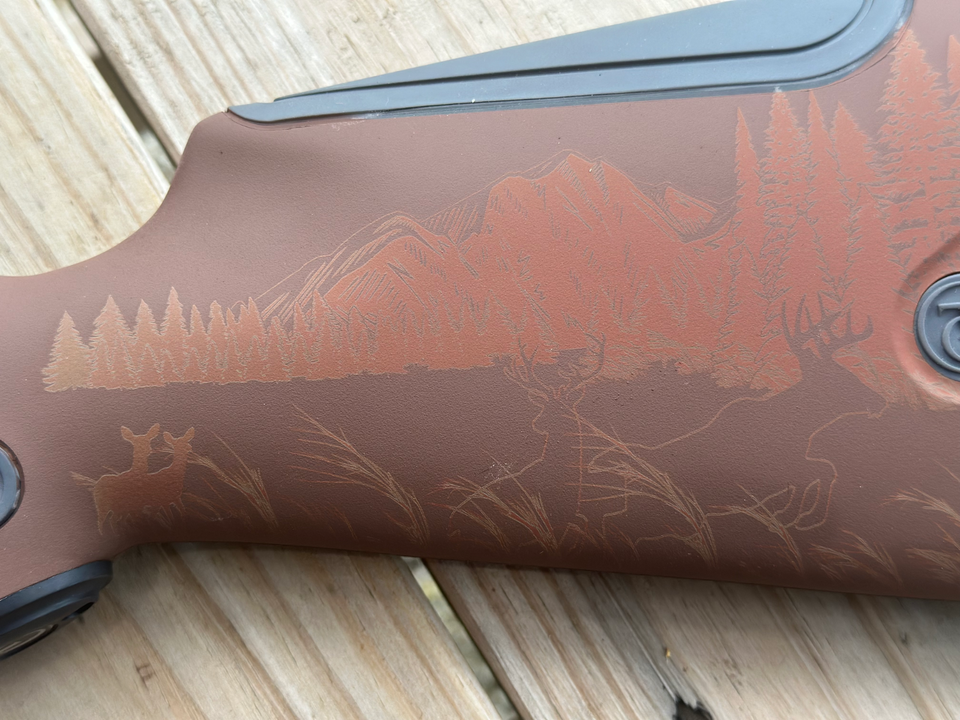 CUSTOM THOMPSON CENTER ENCORE PH DK BRN ENGRAVED DEER FLEX TECH RIFLE ...