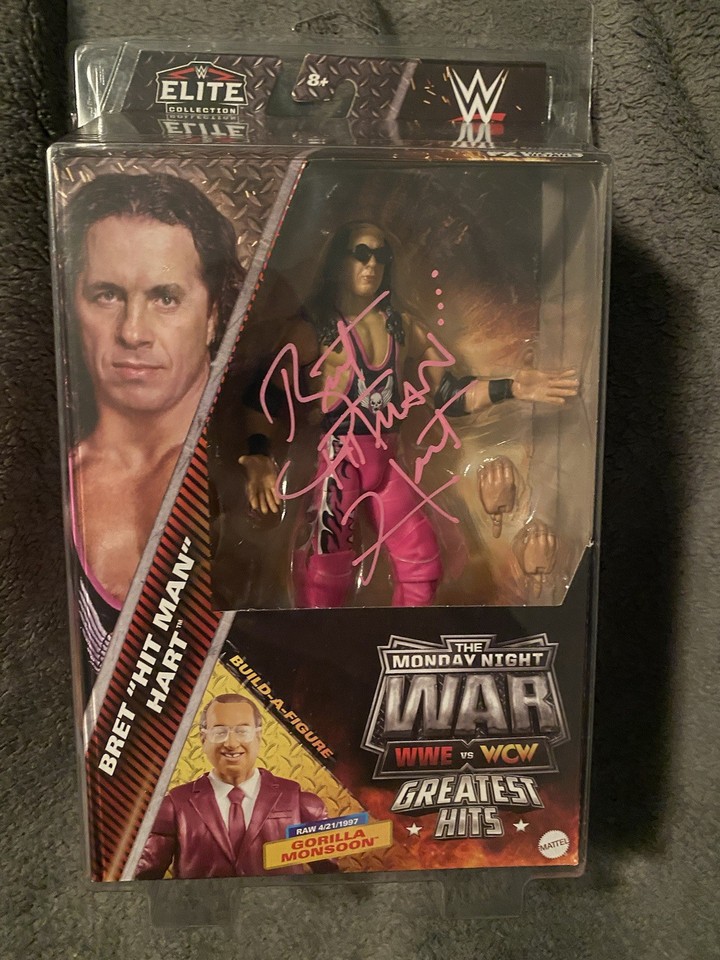 Bret Hart Wwe Elite Figure New Autographed PROOF signed | eBay