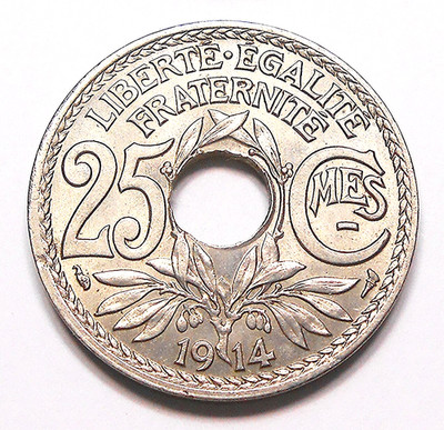 France 1914 25 Centimes GEM MS BU ** MAGNIFICENT Monogram Type WWI ...
