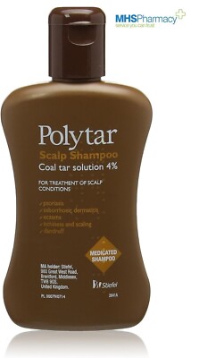 3 packs of Polytar Scalp Coal Tar Solution 4% Shampoo - 150 ml ...