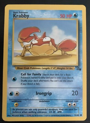 Pokémon Shadow Base Set Krabby(Pokemon Trading Card 51/102) | eBay