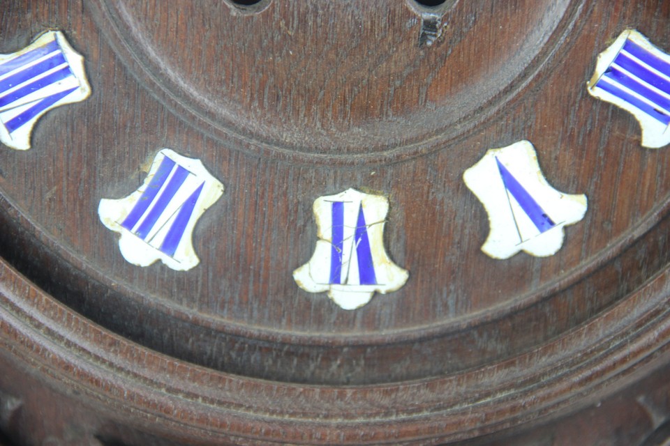 Huge German Black forest oak wood carved hunting trophy Deer dog head ...