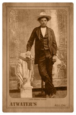 JOHN WESLEY HARDIN Infamous Old West Gunfighter Outlaw Cabinet Card A+ ...
