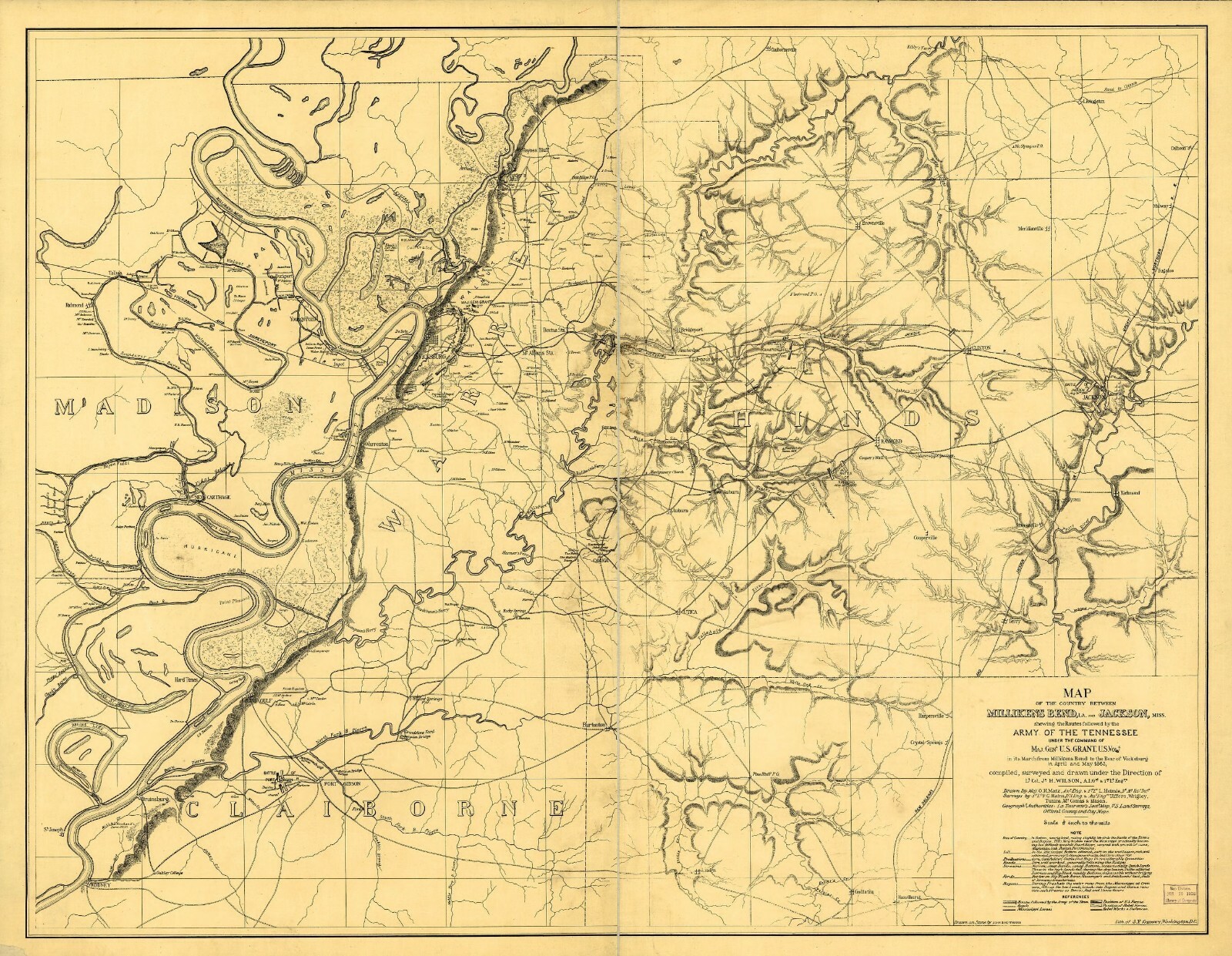 18" x 24" 1959 Map of Fort Donelson National Military Park, Tennessee ...