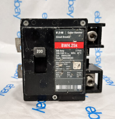 Eaton Cutler Hammer BWH2200 2 Pole 200 Amp Circuit Breaker | eBay