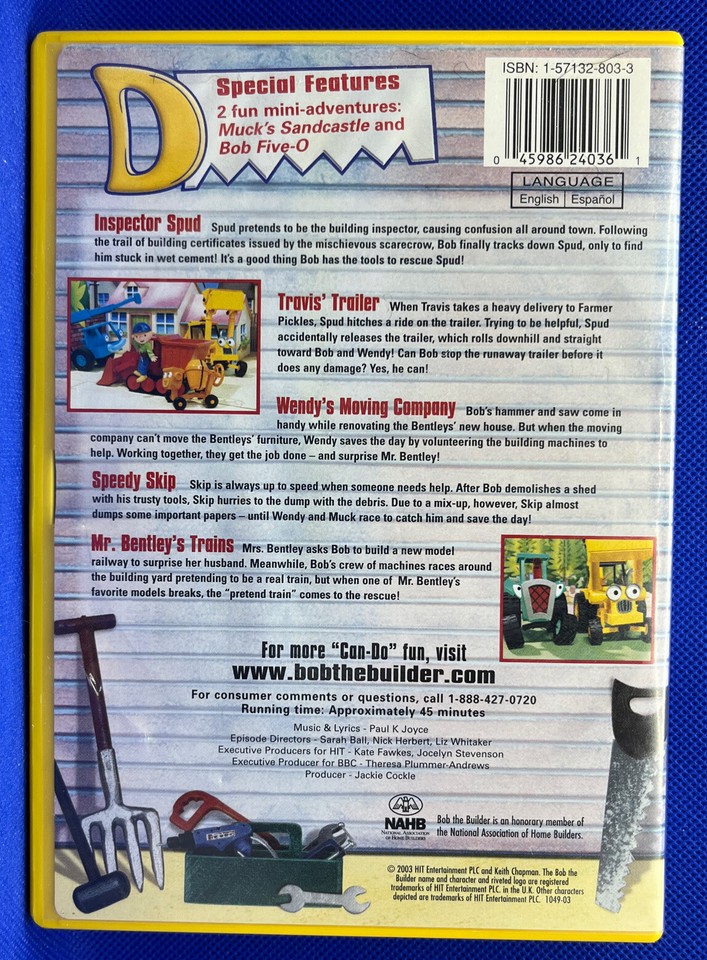 📦 Bob the Builder -Tool Power! (DVD, 2003, Animated, Kids w/ 2 Mini ...