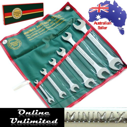 MINIMAX Made in Japan 6pc Imperial Double Open-Ended Spanners SAE 1/4 ...