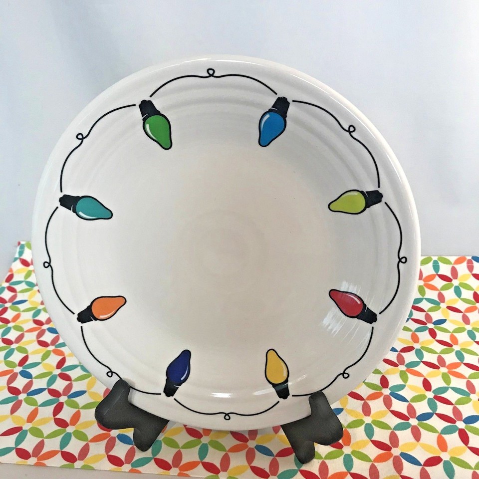 Fiestaware White String of Lights Lunch Plate Fiesta Exclusive 9 in ...