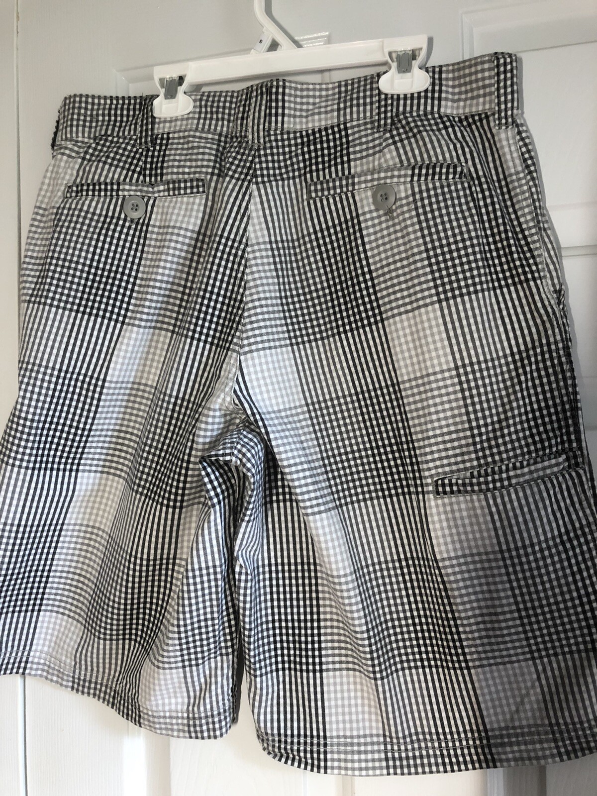 Ocean Pacific OP Shorts Mens Size 34 Gray Black White Flat Front Casual ...