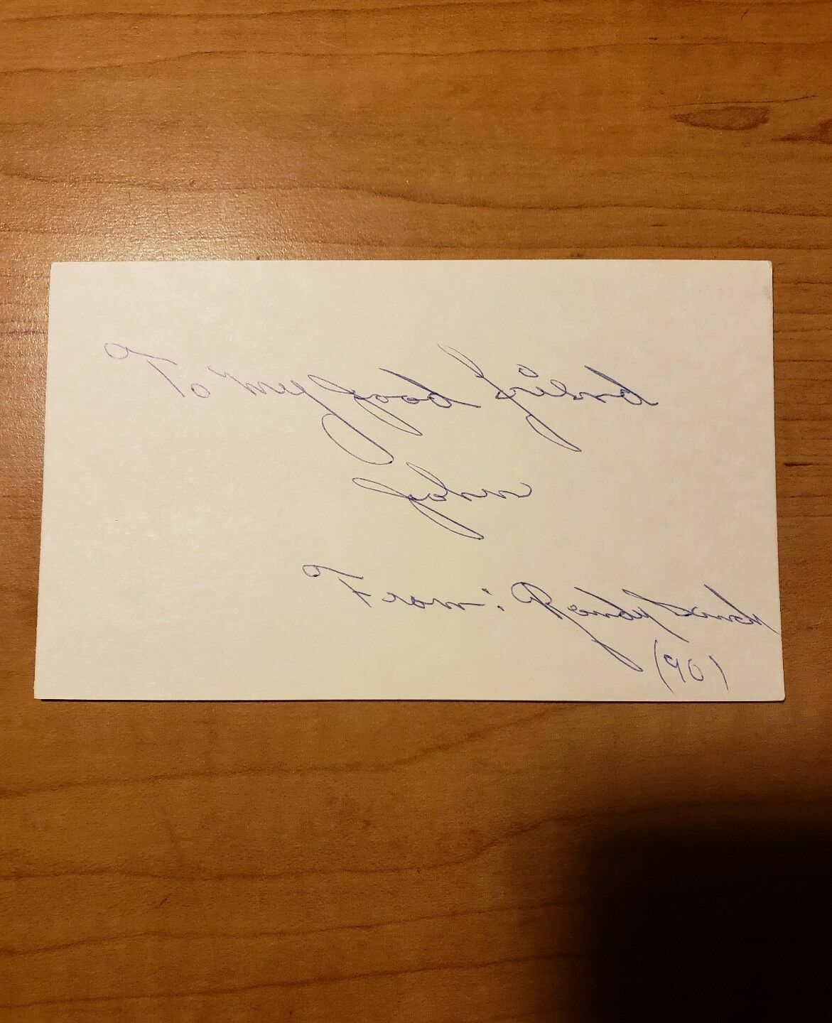 RANDY SANDY - BOXER - AUTOGRAPH SIGNED - INDEX CARD -AUTHENTIC - A2149 ...