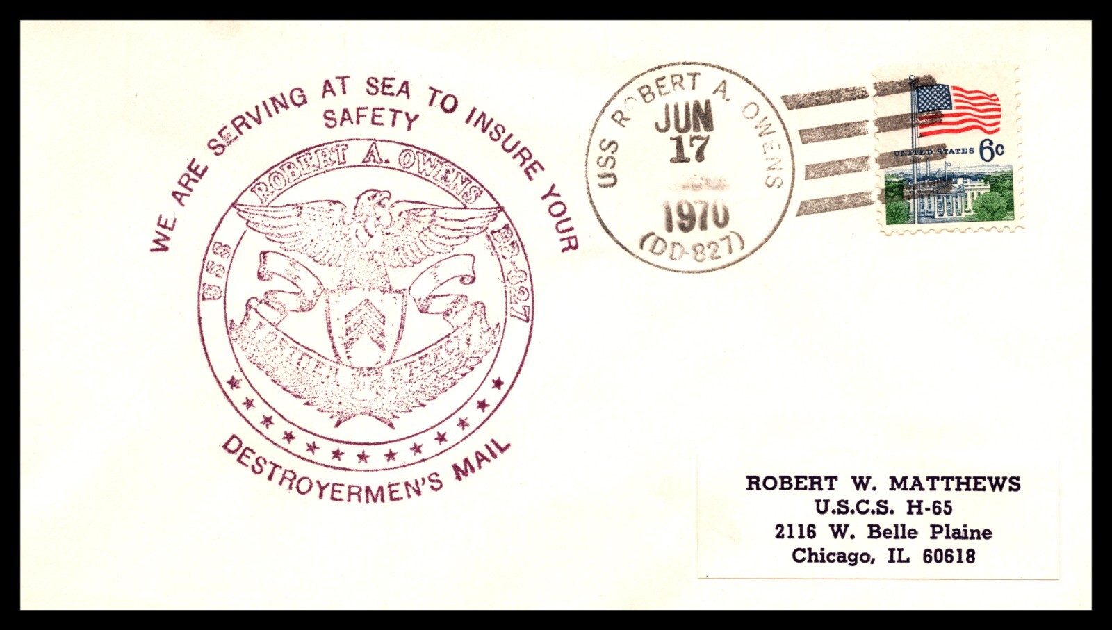 Naval Cover USS Robert A Owens DD-827 1970 | eBay