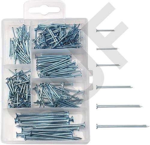 Flat Head Nails Carpentry Pins Nail 250 Pc Assorted DIY Wood Metal ...