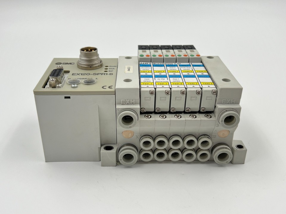 SMC EX120-SPR1-B PNEUMATIC MANIFOLD VALVE / INTERFACE UNIT solenoid ...