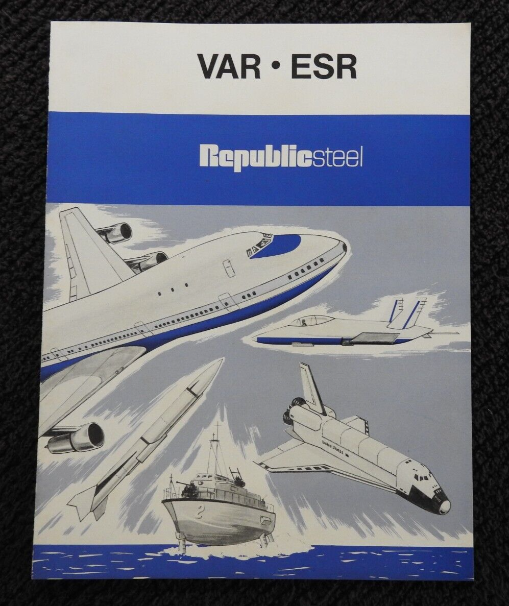 1981 Republic Acier Var sous Vide Arc Remelt Esr Electroslag Brochure ...
