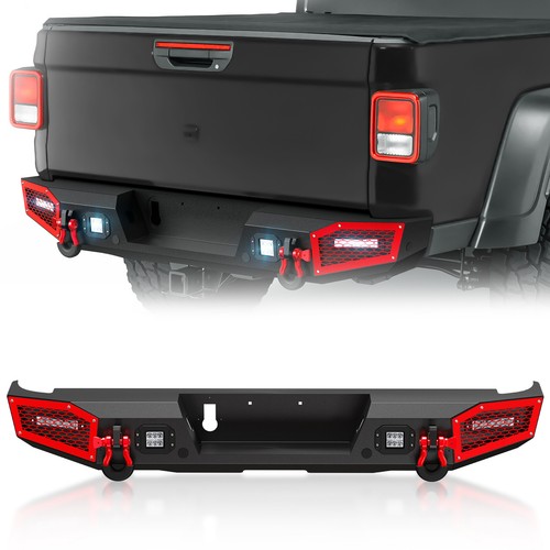 Full Width Rear Bumper W/ Sensor Holes For 2020-2025 Jeep Gladiator JT ...