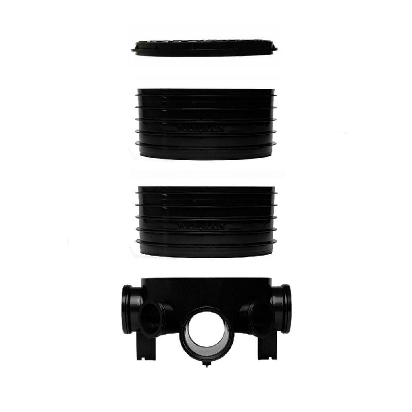 Underground 450mm 320mm 3 & 5 way chamber bases 110mm Risers & Manhole ...
