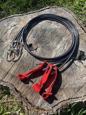 6FT Rooster Tie Out Cords Gamefowl - Nylon Hitch & Rubber FLEXI Cord (3 ...