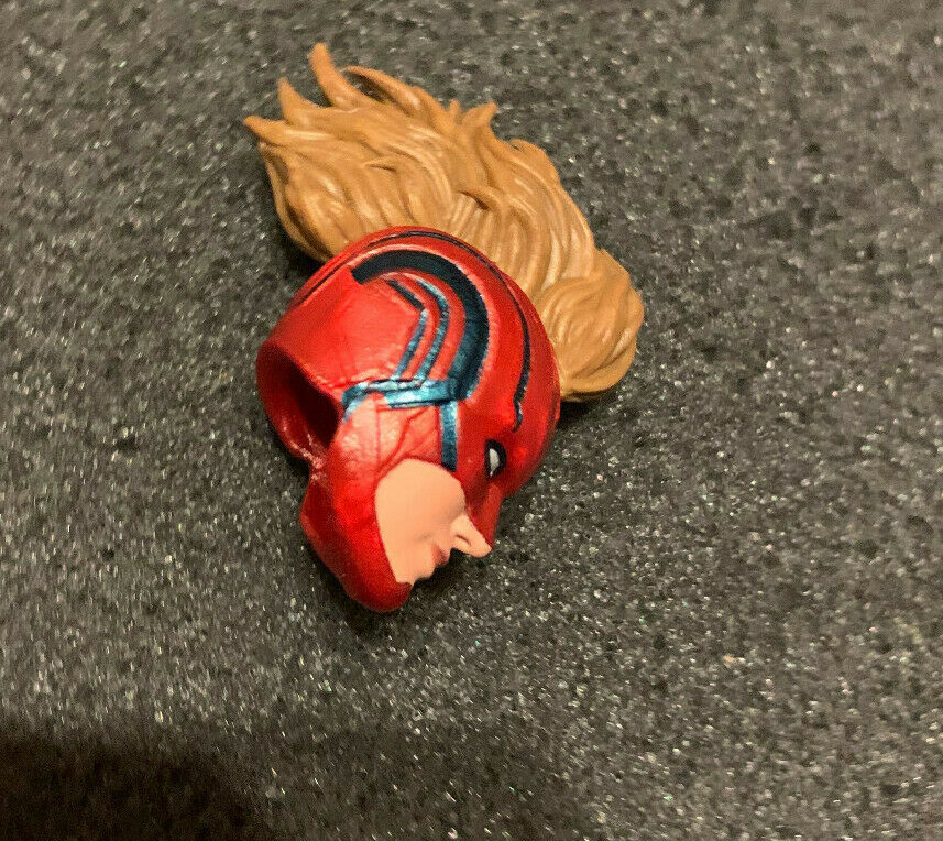 Marvel Legends Female Head figure 6” Captain Marvel Mohawk Smirk red ...