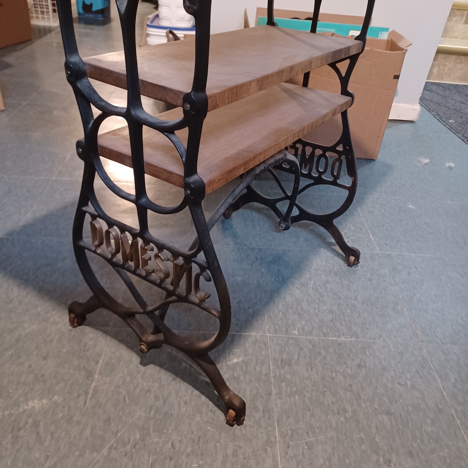 Vintage Domestic Sewing Machine Cast Iron Legs Base Table Stand | eBay