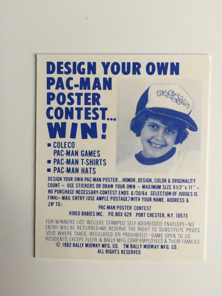 1982 SUPER PAC-MAN BRINGS OUT THE BEST STICKER WAX PACK CARD VIDEO GAME ...