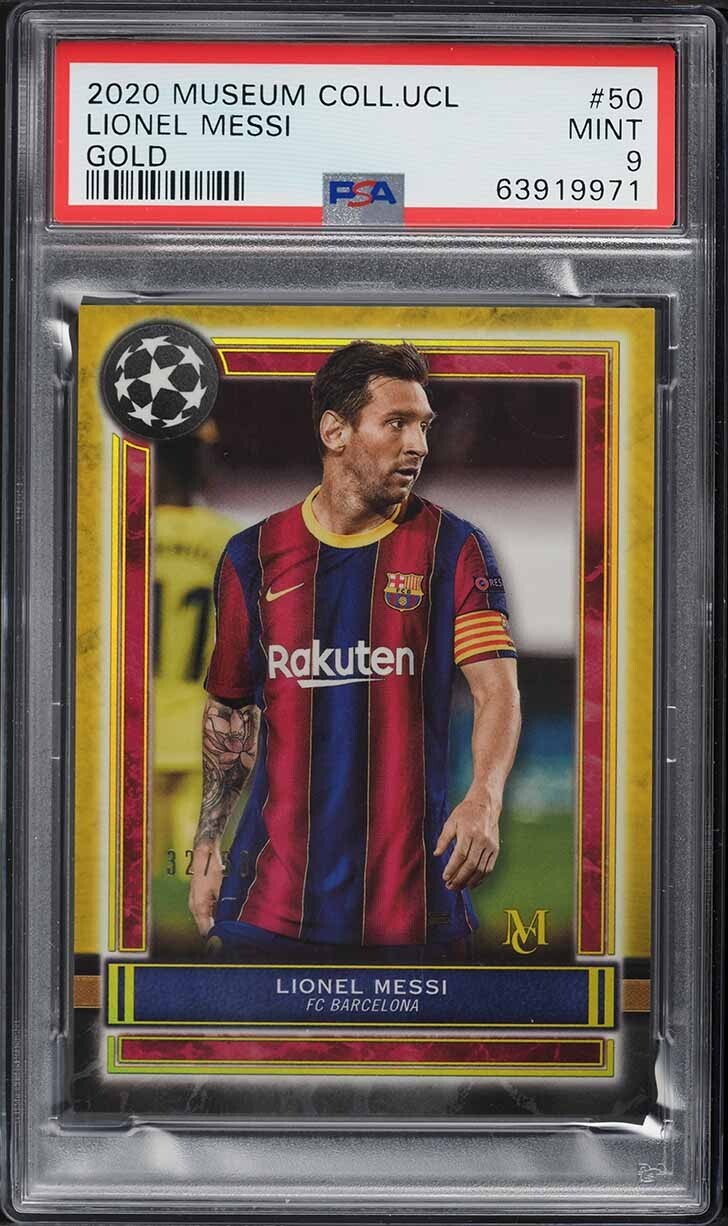 2020 Lionel Messi Topps Museum Collection UEFA Gold /50 #50 PSA 9 🔥🔥 | eBay