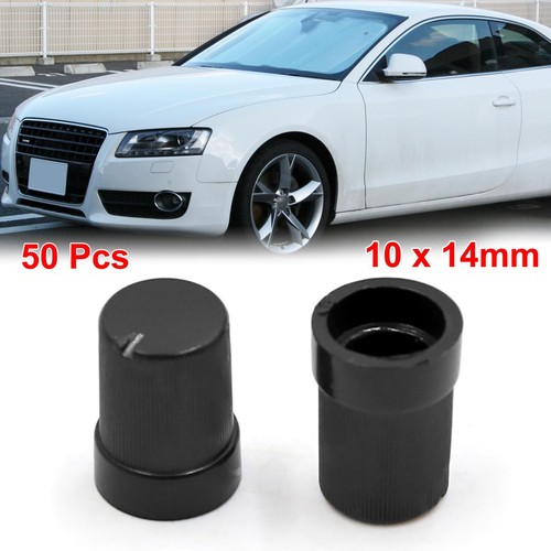 50Pcs 6mm Plastic Shaft Insert Dia Potentiometer Control Knobs Black ...
