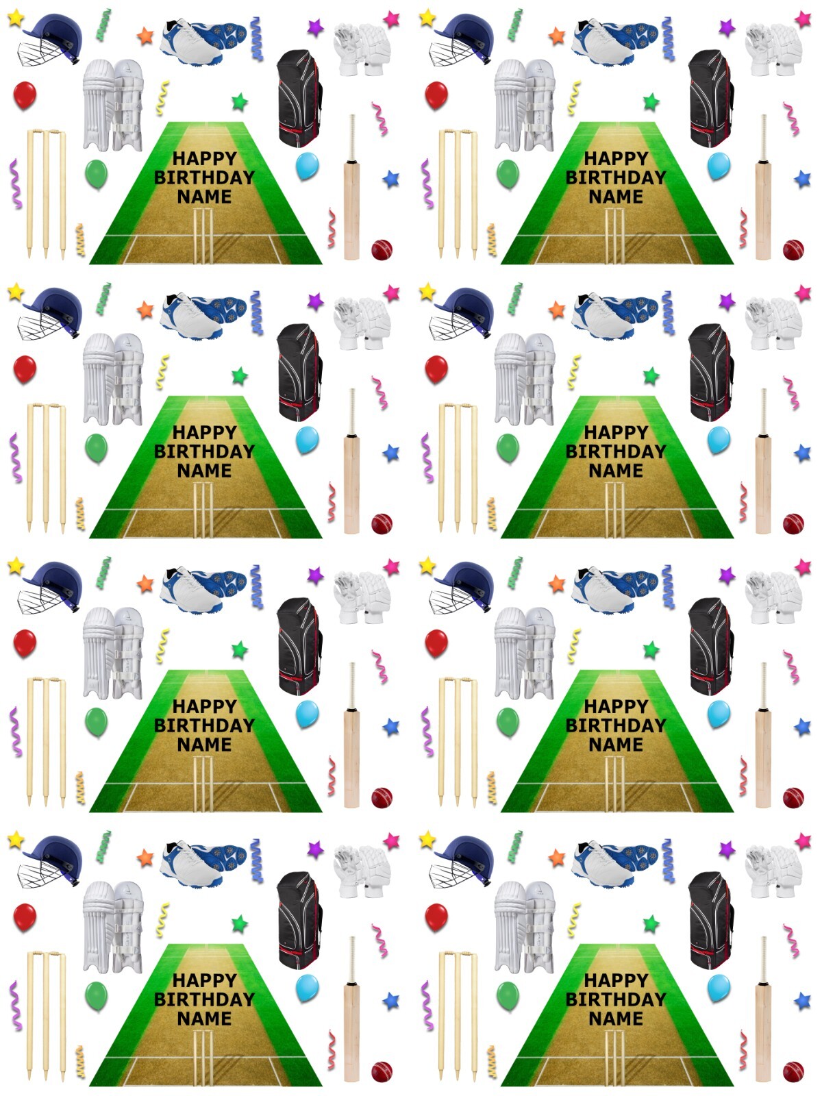 Cricket Theme Personalised Birthday Gift Wrapping Paper 3 Designs ADD ...