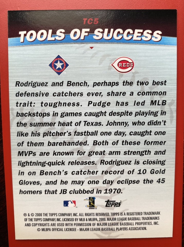 2000 Topps Tools of Success - Johnny Bench - #TC5 - Cincinnati Reds | eBay