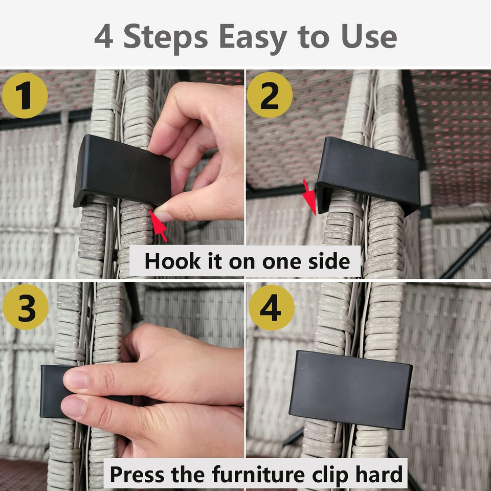 10 Pieces Outdoor Patio Furniture Clips Sectional Couch Sofa Funiture ...