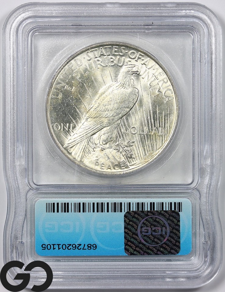 1922 Peace Dollar, ICG MS-65 ** Strong Cartwheel Mint Luster! | eBay