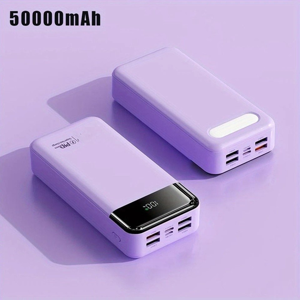 New 50000mAh Power Bank Large Capacity LED LCD Portable Battery Fast ...