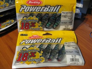 2 Packs Berkley Power Bait Fishing 3" Pre-Rigged 1/4 Oz Pogy Swim Shad ...