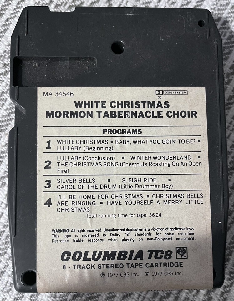 Mormon Tabernacle Choir Christmas 8-Track Winter Wonderland Lullaby ...