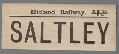 MIDLAND RAILWAY LUGGAGE LABEL - SALTLEY (Caps) (P.F. 70 R 2a) | eBay UK