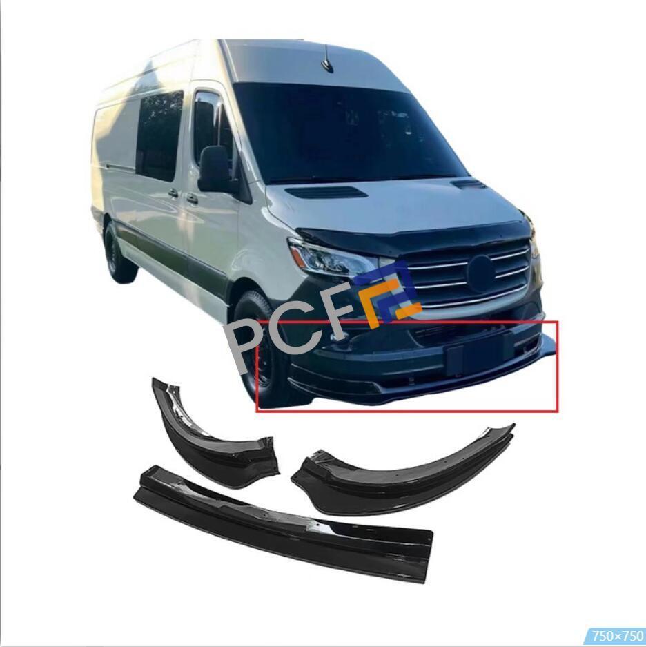 For Benz Sprinter W907 Gloss Black MP style Front Bumper Lip Spoiler ...