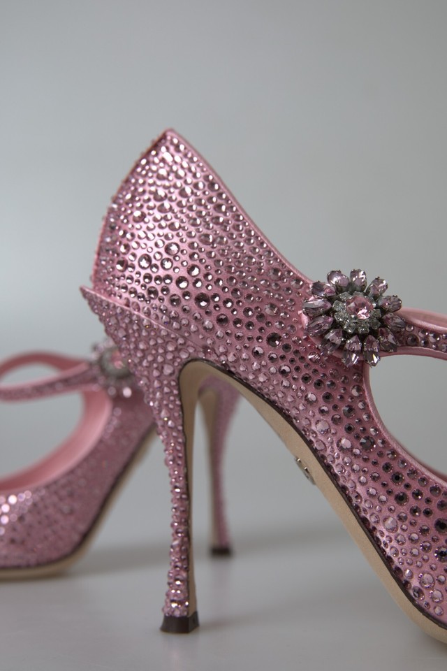 DOLCE & GABBANA Shoes Pink Strass Crystal Heels Pumps EU40.5 / US10 RRP ...