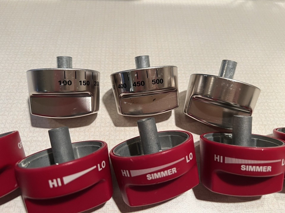 WOLF CLASSIC RED CHROME KNOB KIT OEM GAS RANGE SET OF 9 NEW | eBay