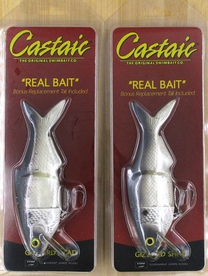 (2) Castaic 5" Hard Head "Real Bait" 1 Oz Swimbaits Gizzard Shad Blue ...