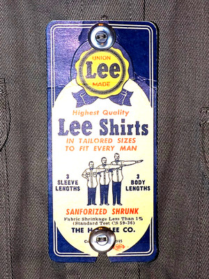 NWT! Vtg 40s LEE WORK SHIRT, SANFORIZED, GUSSETS, USA UNION MADE, Tag ...