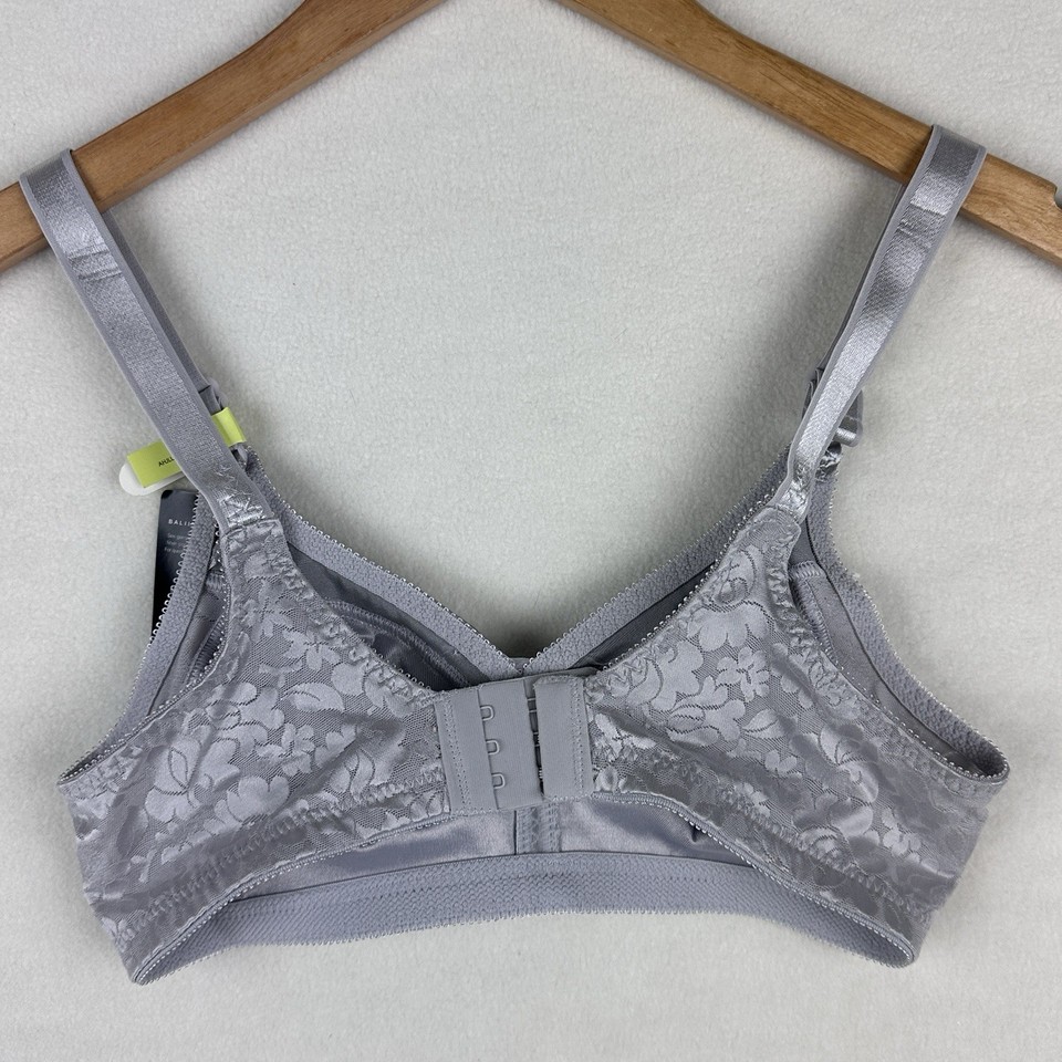 Bali Women's Bra 34B Cool Comfort Classic Support Smoothing Satin Gray ...