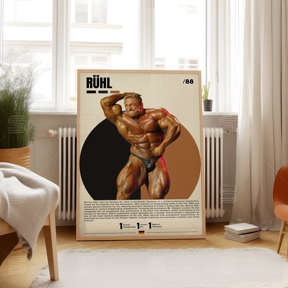 Marcus Ruhl Poster, Bodybuilding Poster, Gym Wall Art, Sports Poster ...