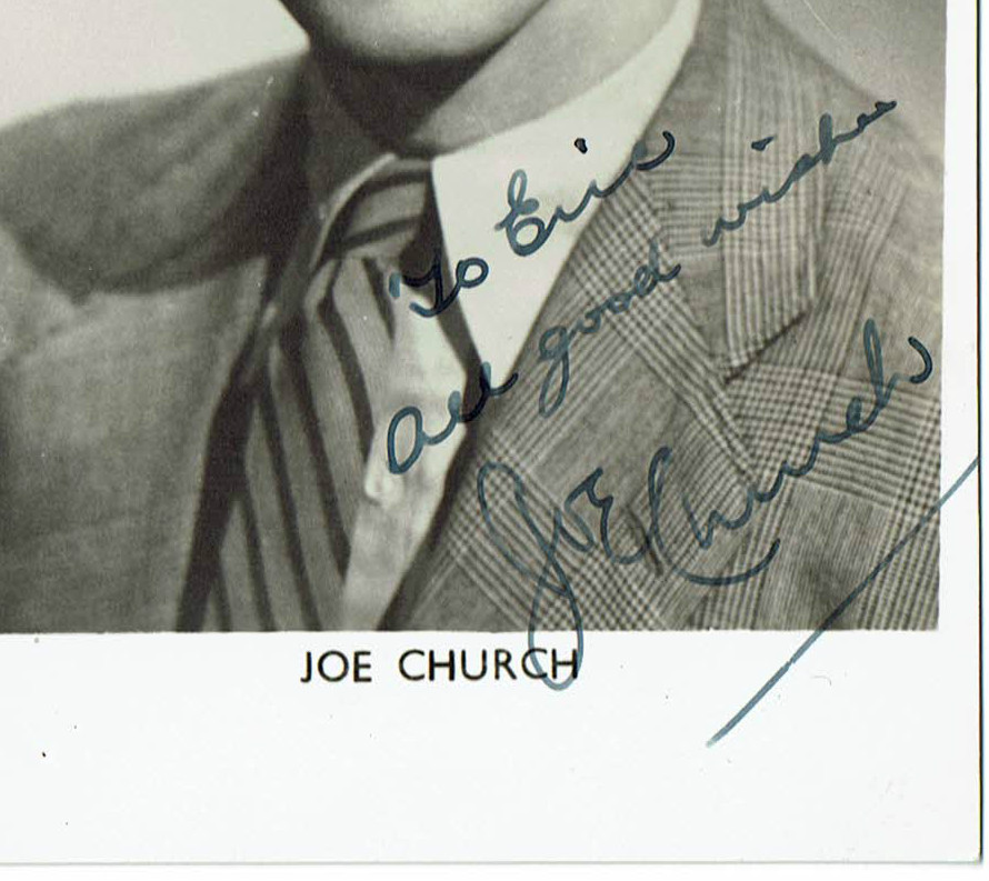Joe Church hand hand signed photograph | eBay
