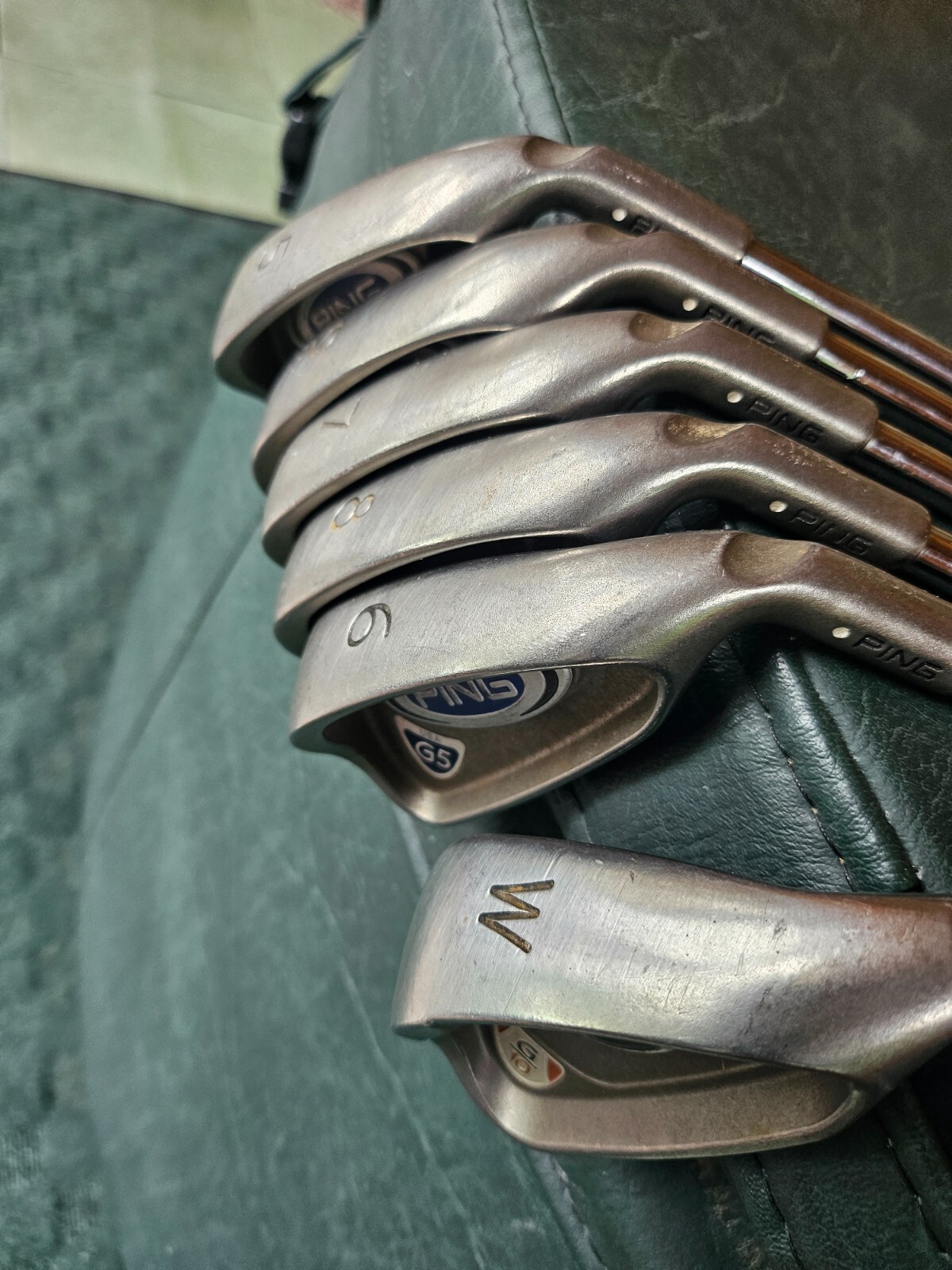 Ping Iron Set G5 5,6,7, 8,9, White Dot, G10 Wedge Blk Dot RH Steel READ ...