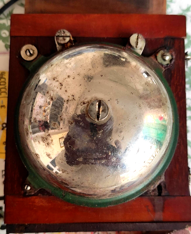 Old rare butler/servant wooden push button ,Gong Bell &lamp on a wooden ...