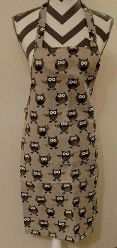 Olive Owl Bird Pattern Apron Lithuania Cotton Linen | eBay