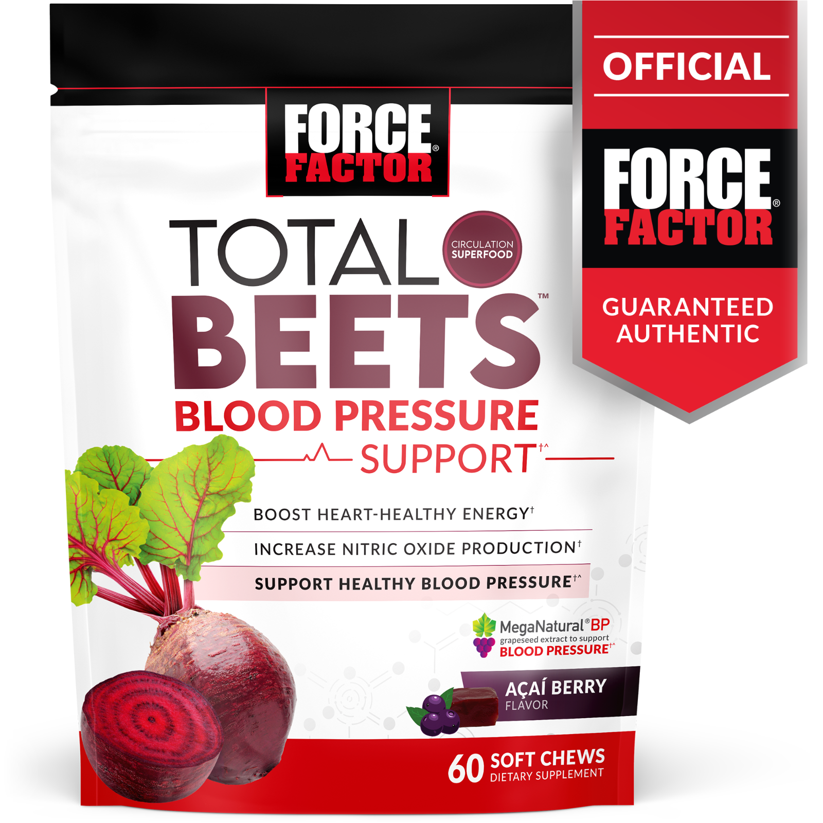 Force Factor Total Beets Blood Pressure Support, Beet Root Supplement Soft Chews 818594017164 | eBay