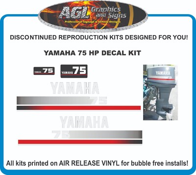 YAMAHA 75 hp Reproduction Decal Kit 60 85 hp also | eBay